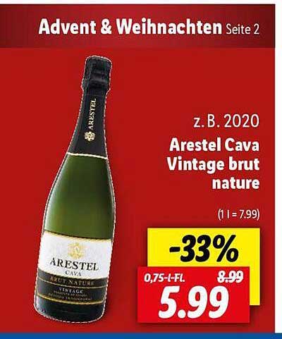 Arestel Cava Vintage Brut Nature Angebot bei Lidl