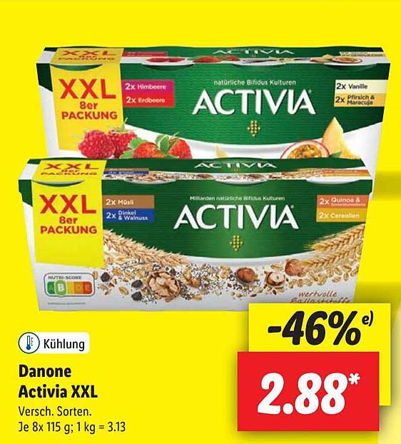 Danone Activia Xxl Angebot bei Lidl - ProspektGuru.de