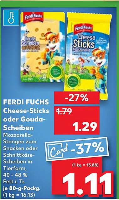 Ferdi Fuchs Cheese-Sticks Oder Gouda-Scheiben Angebot bei Kaufland