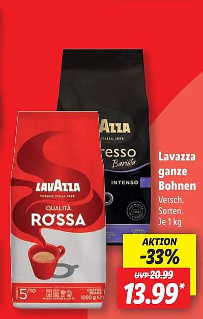 Lavazza Ganze Bohnen Angebot bei Lidl - ProspektGuru.de