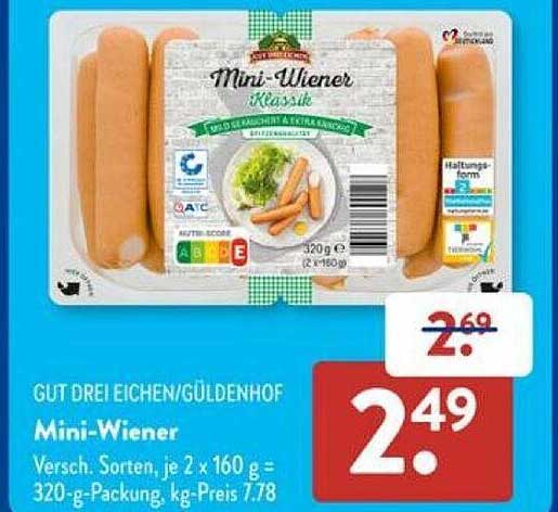 Mini-Wiener Angebot bei Aldi Süd