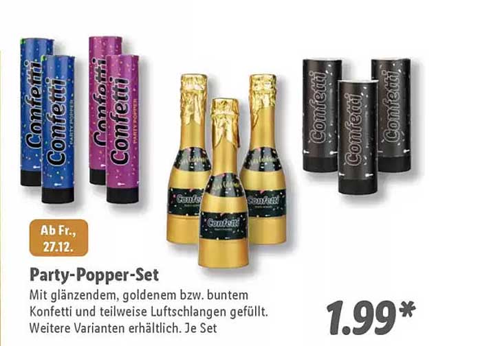 Party-Popper-Set Angebot bei Lidl