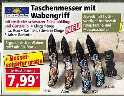 Taschenmesser Mit Wabengriff Angebot bei Norma
