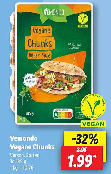 Vemondo Vegane Chunks Döner Style Angebot bei Lidl