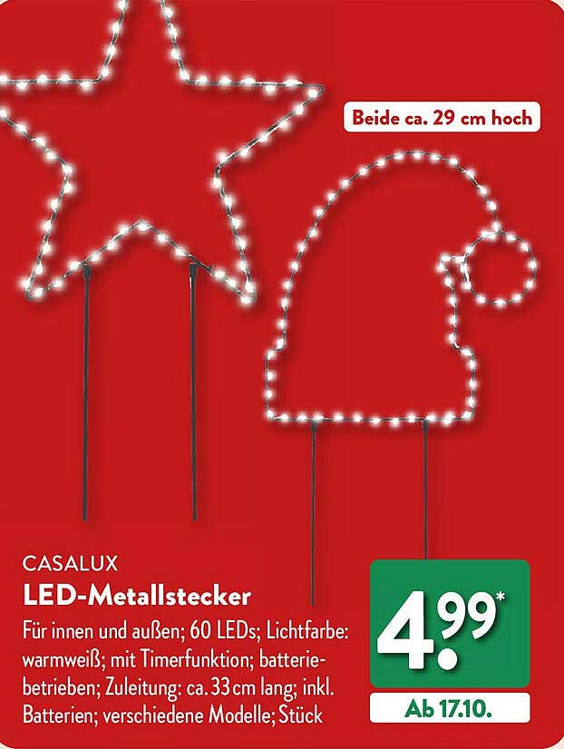 Casalux Led-Metallstecker Angebot bei Aldi Nord