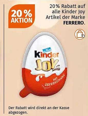 20% Rabatt Auf Alle Kinder Joy Artikel Der Marke Ferrero Angebot bei ...