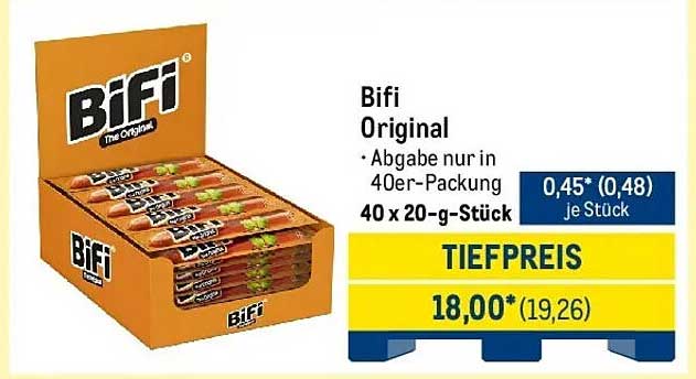 Bifi Original – 40Er-Packung Angebot bei METRO - ProspektGuru.de