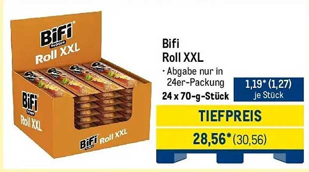 Bifi Roll Xxl - 24 X 70-G-Stück Angebot bei METRO - ProspektGuru.de