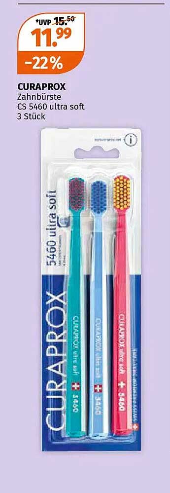 Curaprox Zahnbürste Cs 5460 Ultra Soft 3 Stück Angebot bei Müller ...