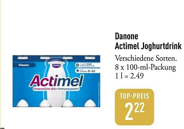 Danone Actimel Verschiedene Sorten 8X100G Becher Angebot bei K+K Klaas ...