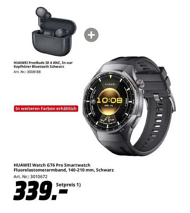 Huawei Watch Gt6 Pro Smartwatch Mit Freebuds Se 4 Anc Angebot bei ...