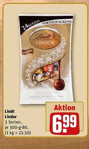 Lindt Lindor 3 Sorten - Vorteilspackung Angebot bei REWE Kaufpark ...