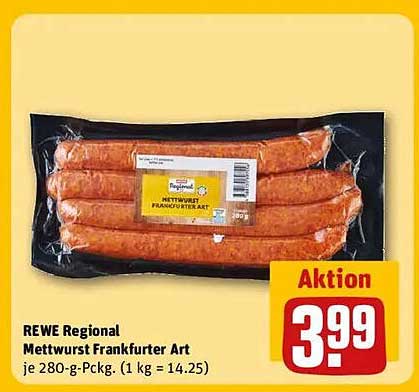 Rewe Regional Mettwurst Frankfurter Art Angebot bei REWE Kaufpark ...