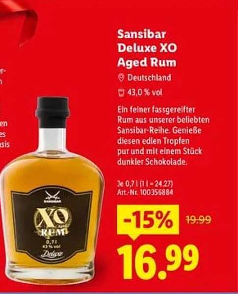 Sansibar Deluxe Xo Aged Rum Angebot bei Lidl - ProspektGuru.de