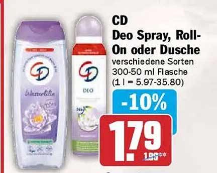 Cd Deo Spray, Roll-On Oder Dusche Verschiedene Sorten 300-50 Ml Flasche ...