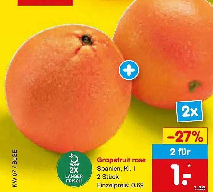 Grapefruit Rose Spanien, Kl. I 2 Stück Angebot bei Netto Marken ...