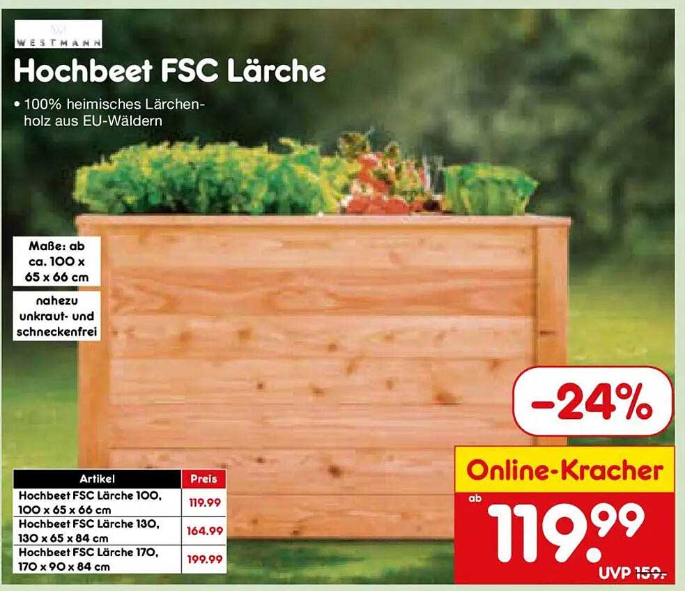 Hochbeet Fsc Lärche Angebot bei Netto Marken-Discount - ProspektGuru.de