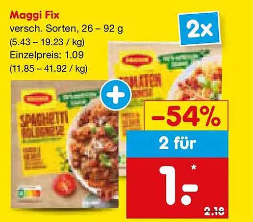 Maggi Fix, Versch. Sorten, 26 – 92 G Angebot bei Netto Marken-Discount ...