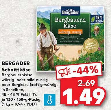 Bergader Schnittkäse Angebot bei Kaufland - ProspektGuru.de