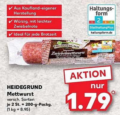 Heidegrund Mettwurst Angebot bei Kaufland - ProspektGuru.de