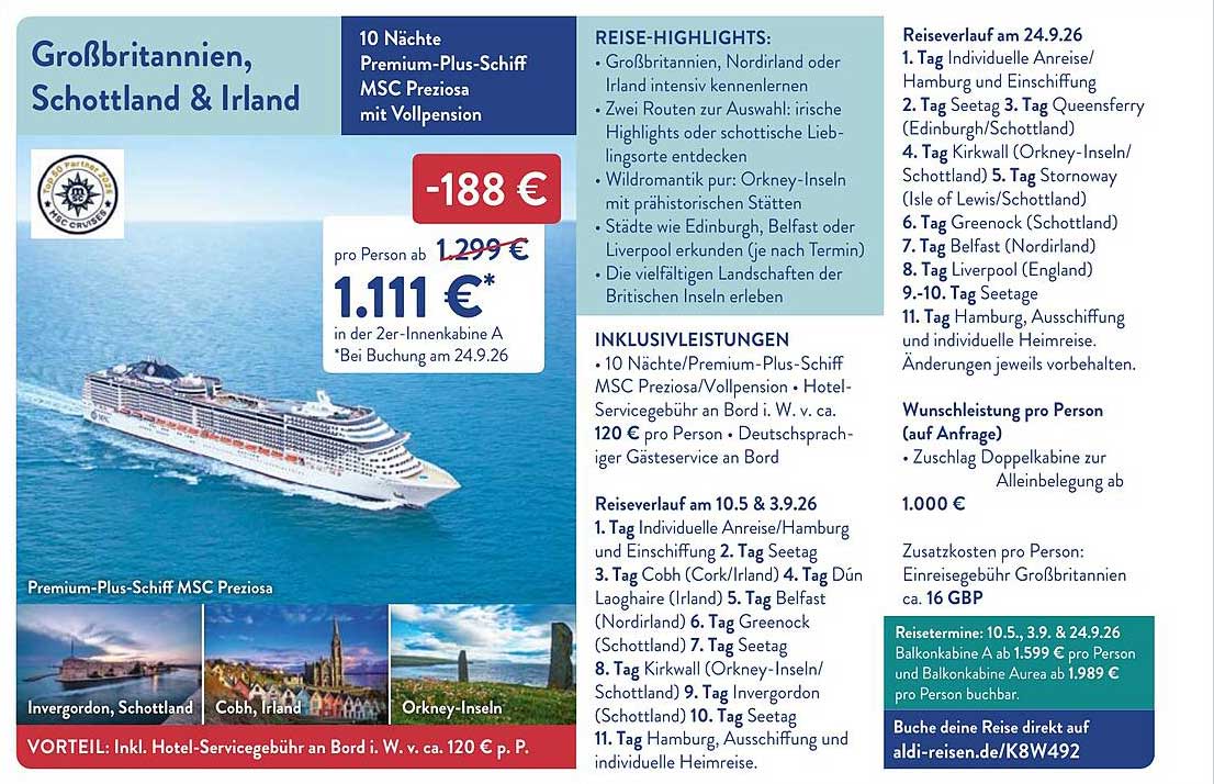 10 Nächte Premium-Plus-Schiff Msc Preziosa Mit Vollpension Angebot bei ...