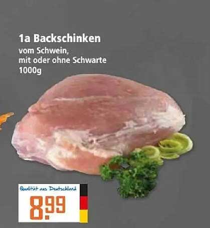 1A Backschinken Vom Schwein, Mit Oder Ohne Schwarte 1000G Angebot bei K ...