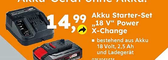 Akku Starter-Set „18 V“ Power X-Change Angebot bei Globus Baumarkt ...