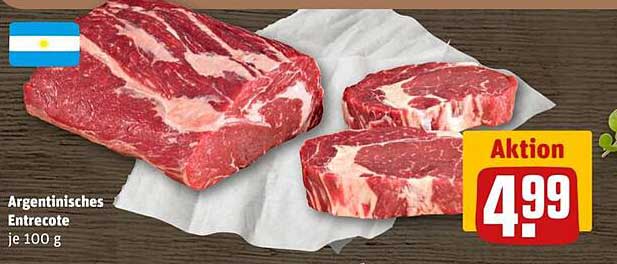 Argentinisches Entrecote Je 100 G Angebot bei REWE Center - ProspektGuru.de