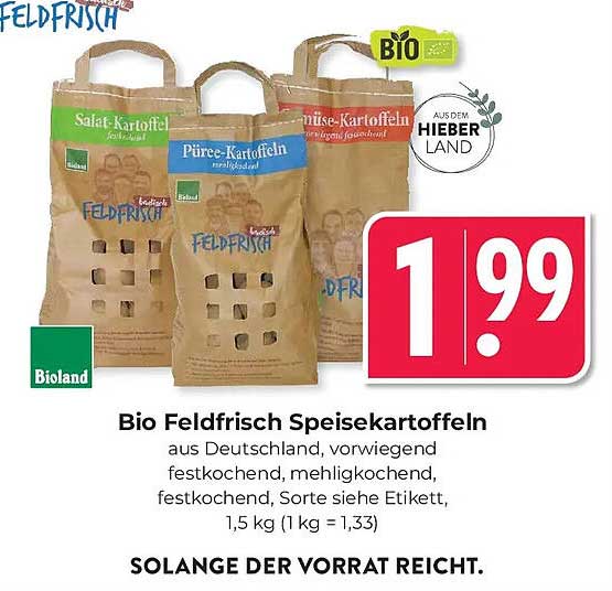 Bio Feldfrisch Speisekartoffeln Aus Deutschland, Vorwiegend Festkochend ...