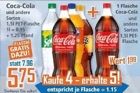Coca-Cola Und Andere Sorten 1,5L Pet-Flasche Angebot bei K+K Klaas ...