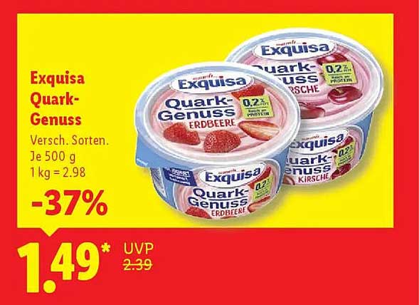Exquisa Quark-Genuss Angebot bei Lidl - ProspektGuru.de