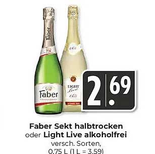 Faber Sekt Oder Light Live Wein/Sekt Versch. Sorten 0,75-L-Flasche (11 ...