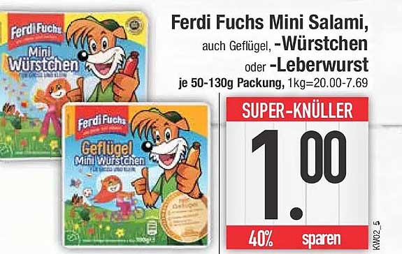 Ferdi Fuchs Mini Salami, Auch Geflügel,-Würstchen Oder -Leberwurst ...