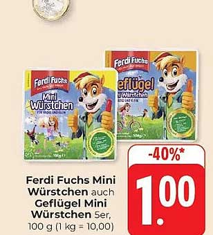 Ferdi Fuchs Mini Würstchen Auch Geflügel Mini Würstchen 5Er, 100 G (1 ...