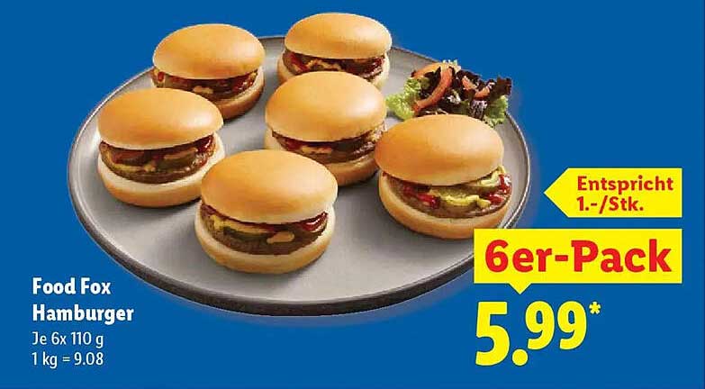 Food Fox Hamburger Angebot bei Lidl - ProspektGuru.de