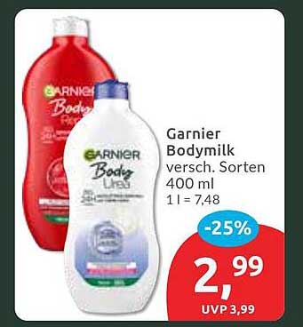Garnier Bodymilk Versch. Sorten 400 Ml Angebot bei Budni - ProspektGuru.de