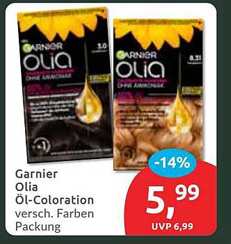 Garnier Olia Öl-Coloration Verschieden. Farben Packung Angebot bei ...