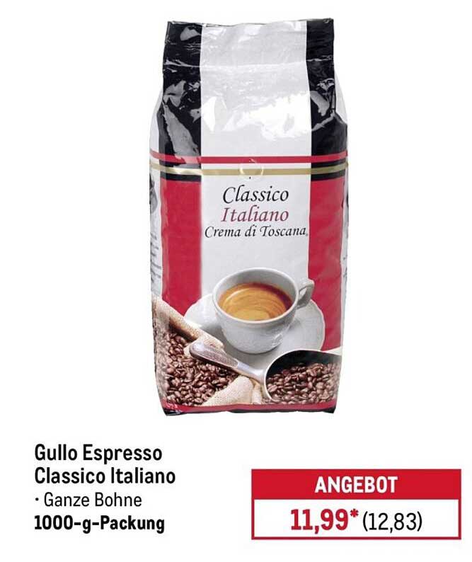 Gullo Espresso Classico Italiano • Ganze Bohne 1000-G-Packung Angebot ...