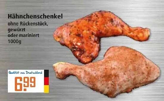Hähnchenschenkel Ohne Rückenstück, Gewürzt Oder Mariniert 1000G Angebot ...