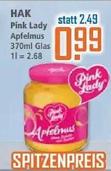 Hak Pink Lady Apfelmus 370Ml Glas Angebot bei K+K Klaas & Kock ...
