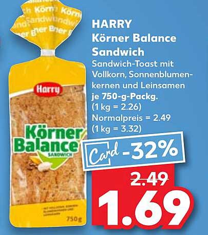 Harry Körner Balance Sandwich Angebot bei Kaufland - ProspektGuru.de