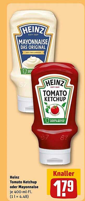 Heinz Tomato Ketchup Oder Mayonnaise Je 400-Ml-Fl. Angebot bei REWE ...