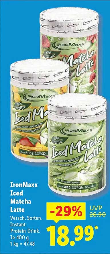 Ironmaxx Iced Matcha Latte Angebot bei Lidl - ProspektGuru.de