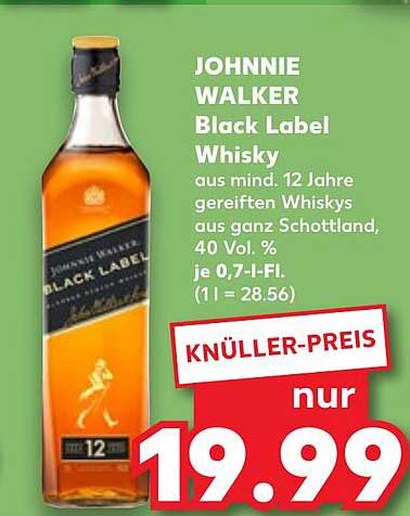 Johnnie Walker Black Label 12Y · 40% Vol. 0,7-L-Flasche Angebot bei ...