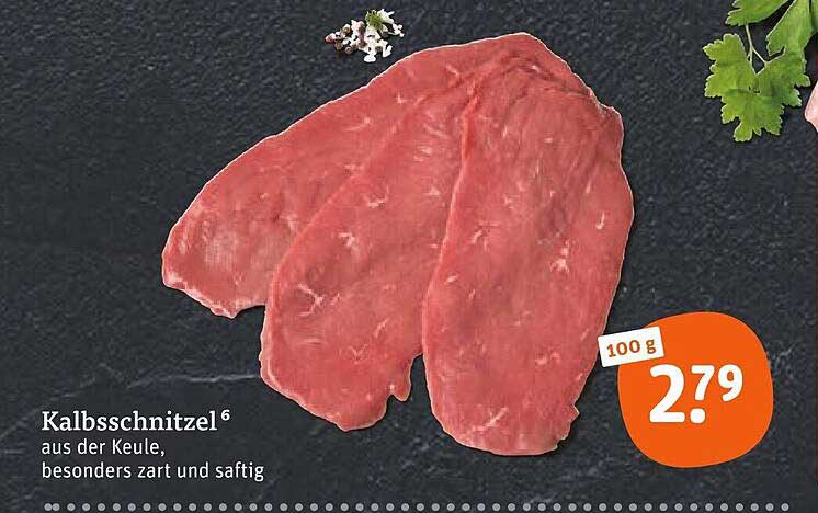 Kalbsschnitzel Aus Der Keule, Besonders Zart Und Saftig Angebot bei ...