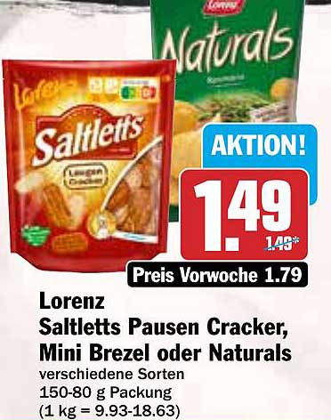 Lorenz Saltletts Pausen Cracker, Mini Brezel Oder Naturals ...