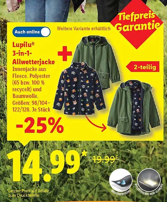 Lupilu® 3-In-1-Allwetterjacke Angebot bei Lidl - ProspektGuru.de