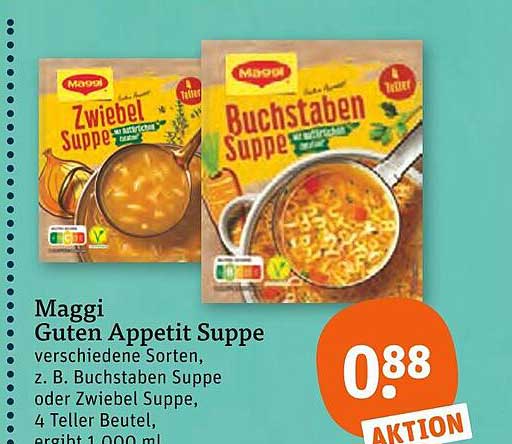 Maggi Guten Appetit! Suppe 3–4 Teller Verschiedene Sorten Angebot bei ...