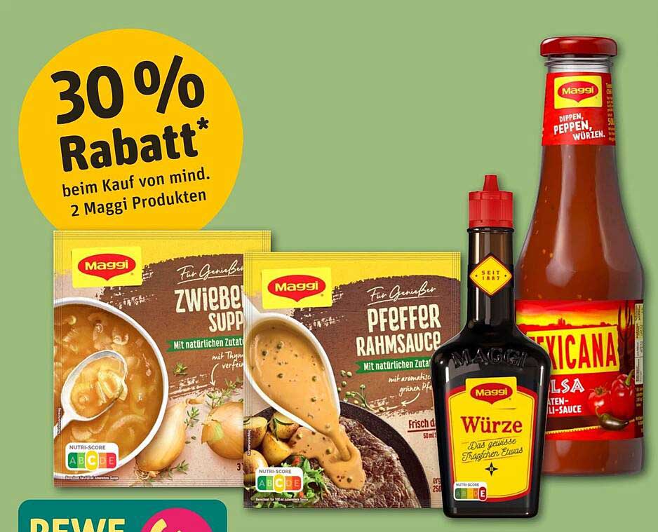 Maggi Produkte - 30 % Rabatt Beim Kauf Von Min. 2 Angebot bei REWE ...