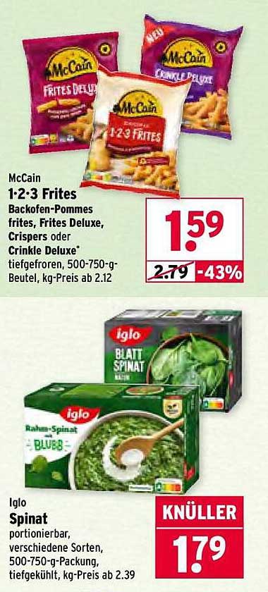 Mccain 1·2·3 Frites Backofen-Pommes Frites, Frites Deluxe, Crispers ...